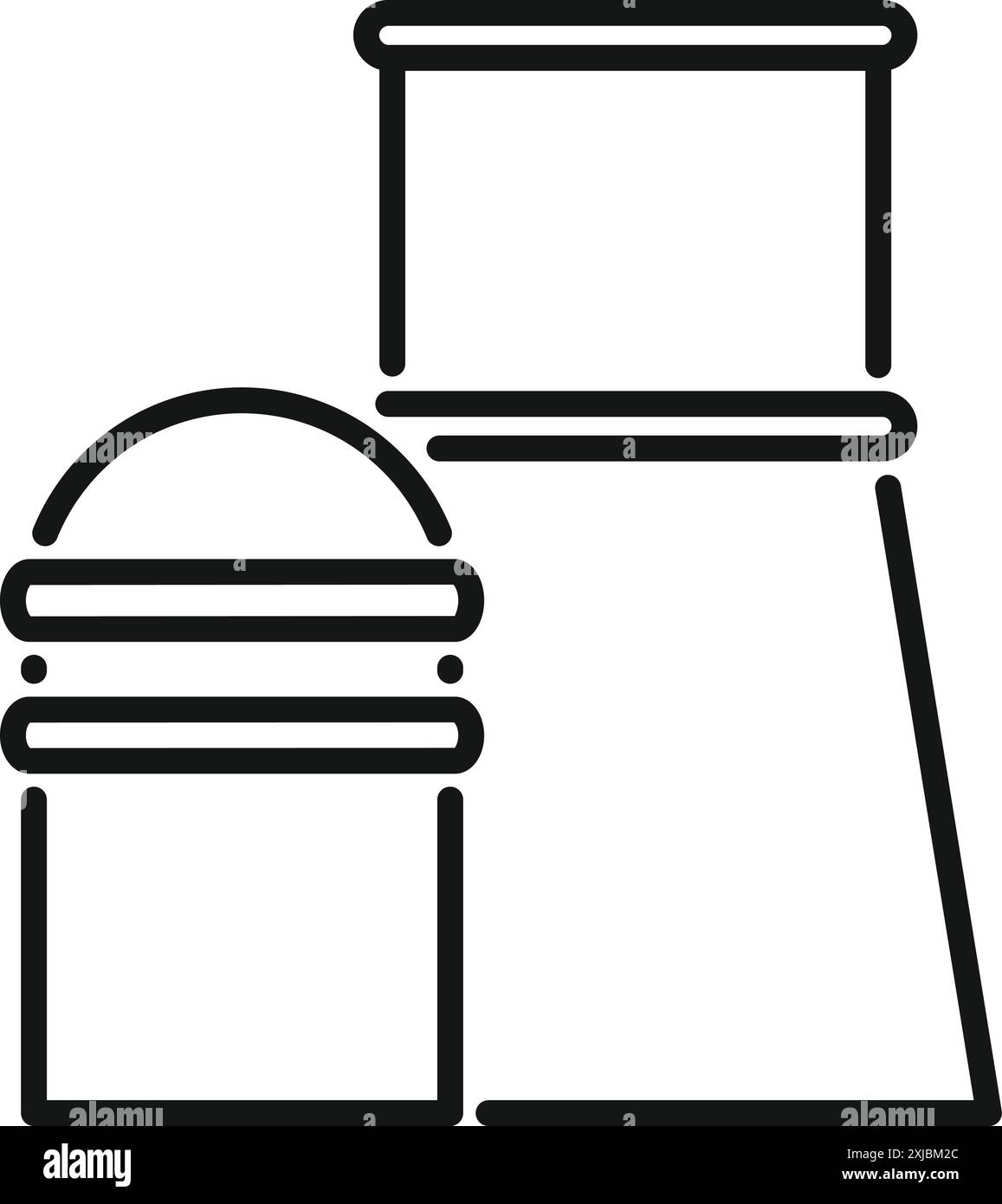 Nuclear power plant generating clean energy with storage tank icon ...