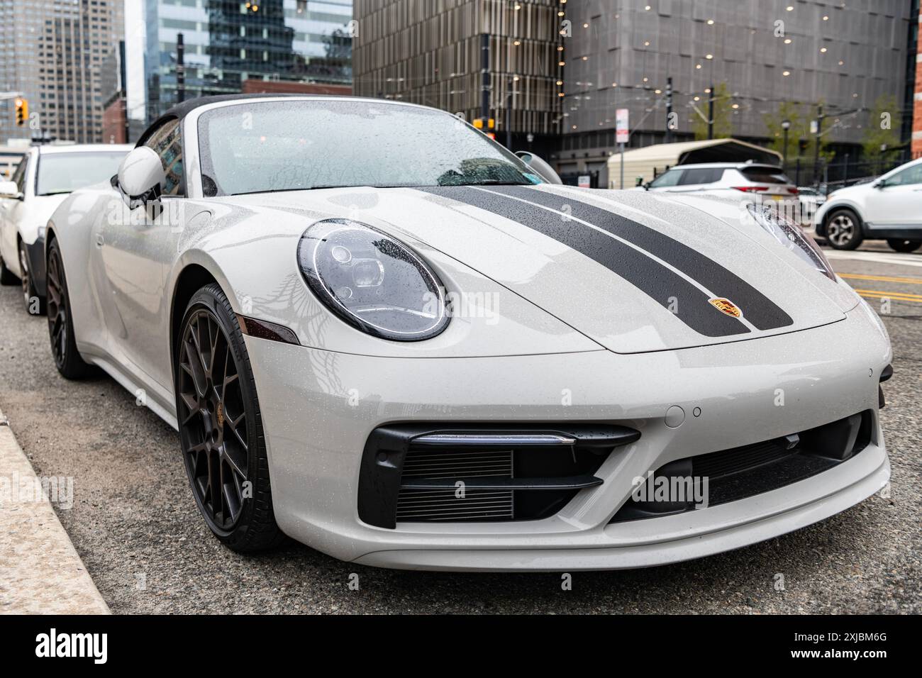 New York City, USA - April 28, 2024: Porsche 911 sportscar car parked ...