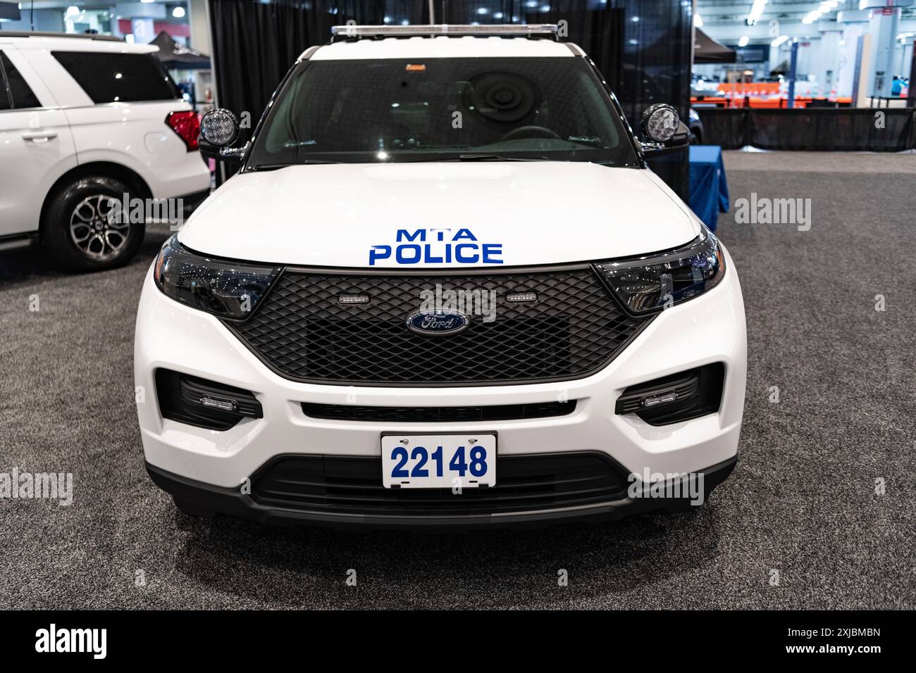 New York City, USA - March 27, 2024: Ford Explorer MTA police car at ...