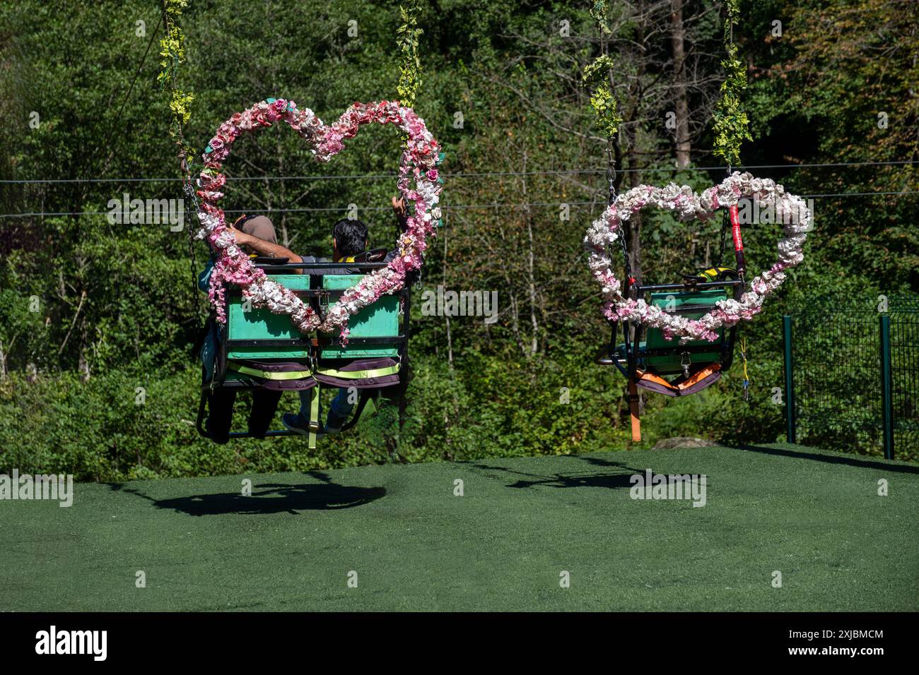 Couples swing with heart shape made of flowers for couples during ...