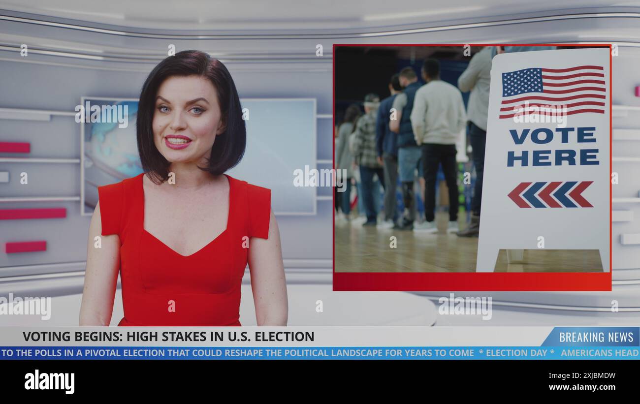 News anchor in tv studio hi-res stock photography and images - Alamy
