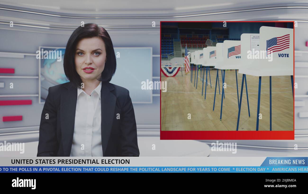 News anchor in tv studio hi-res stock photography and images - Alamy
