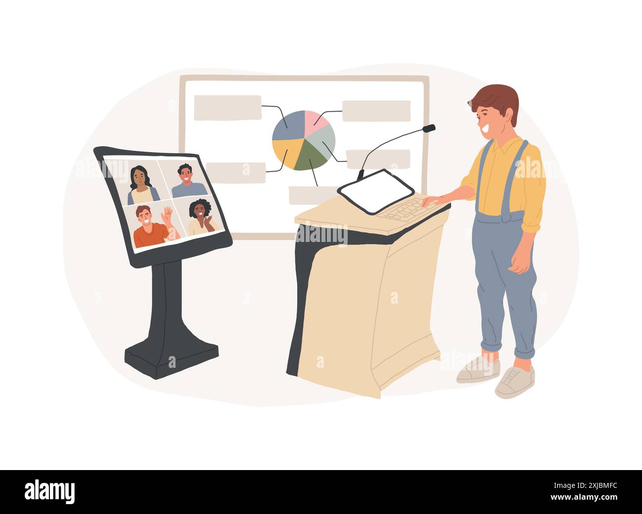 Digital podium isolated cartoon vector illustrations Stock Vector Image ...