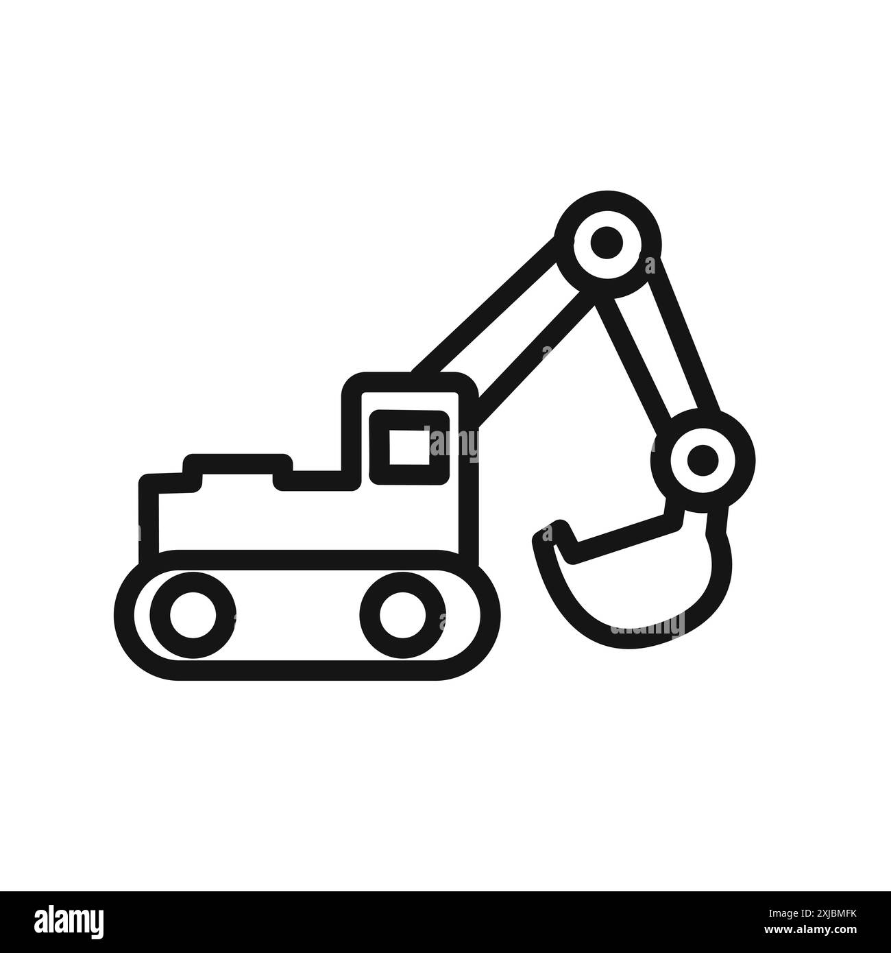 Excavator Icon linear vector graphics sign or symbol set for web app ui Stock Vector Image & Art ...