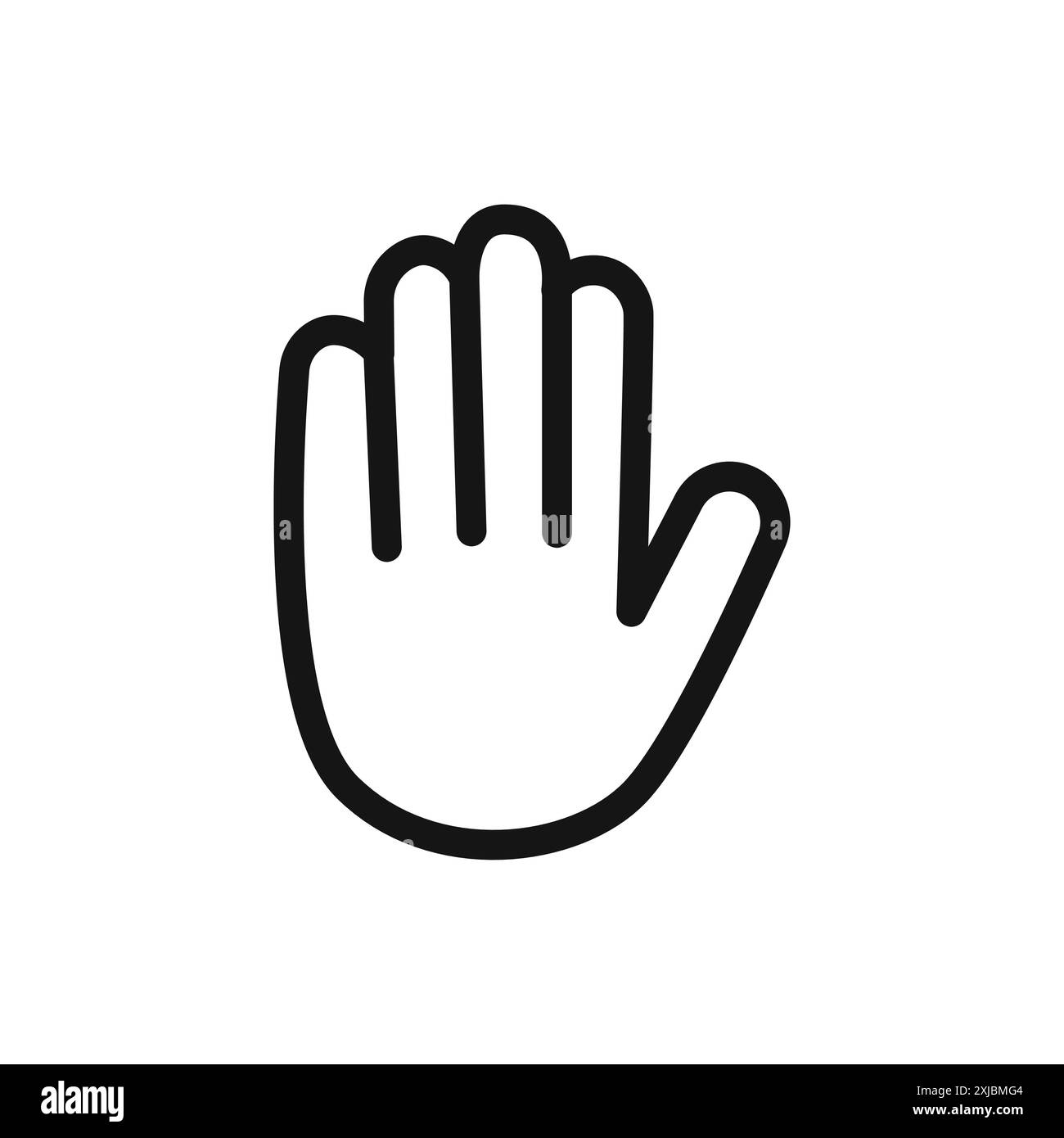 Raised hand icon linear Stock Vector Images - Alamy