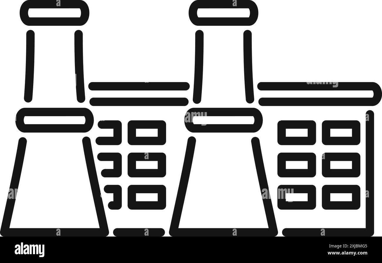 Line drawing of a nuclear power plant generating electricity Stock ...
