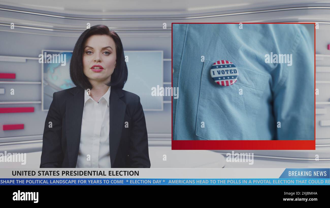 News anchor in tv studio hi-res stock photography and images - Alamy
