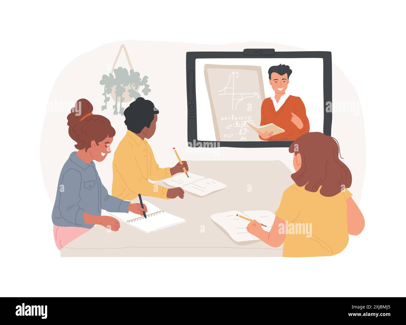Video conferencing isolated cartoon vector illustrations Stock Vector ...