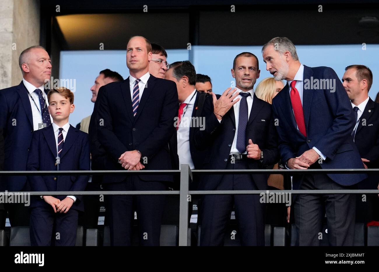(Left to right) Prince George, the Prince of Wales, UEFA President ...