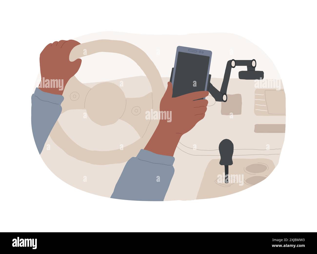 Car mount isolated cartoon vector illustrations Stock Vector Image ...