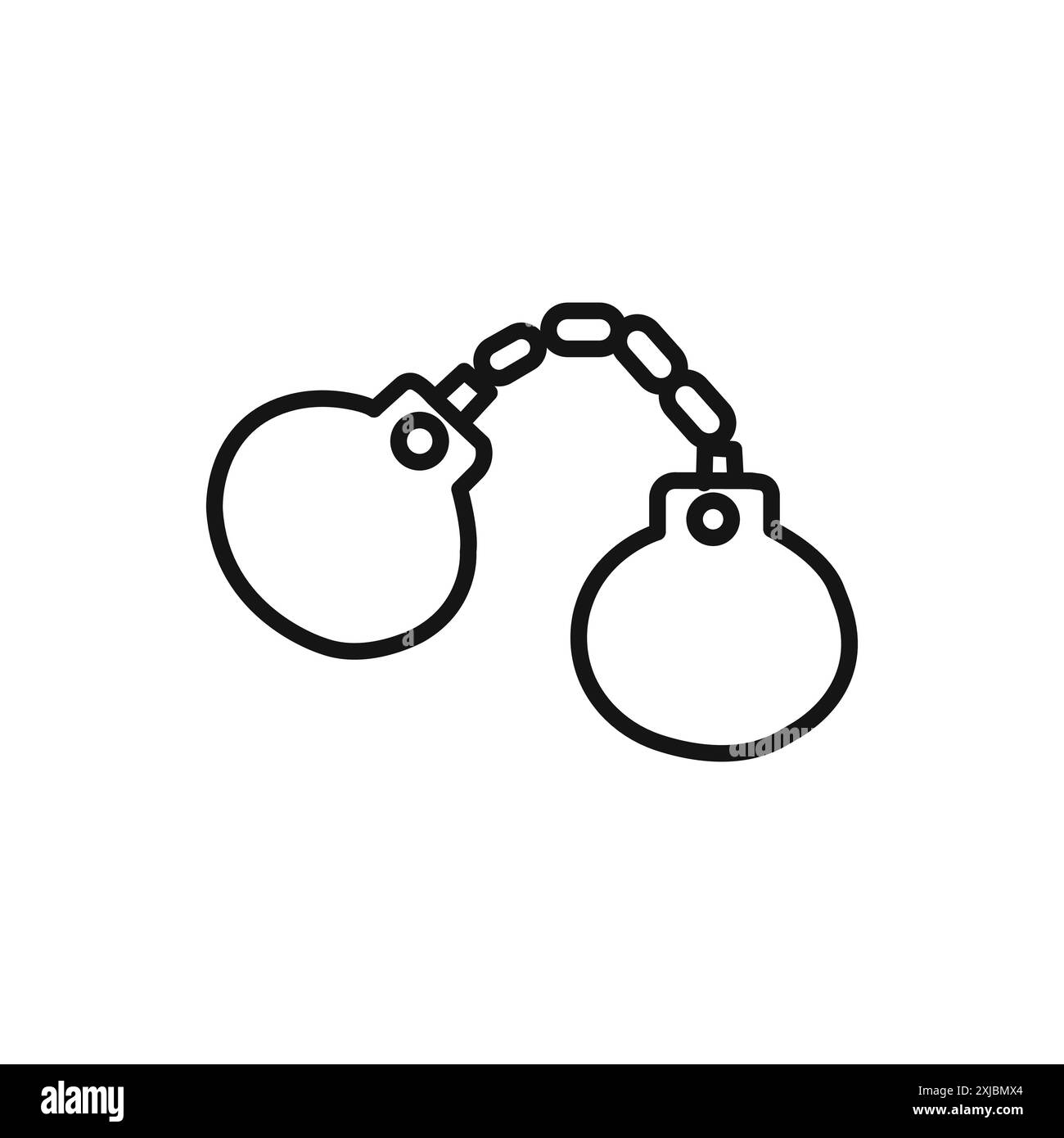 Handcuffs icon linear vector graphics sign or symbol set for web app ui ...