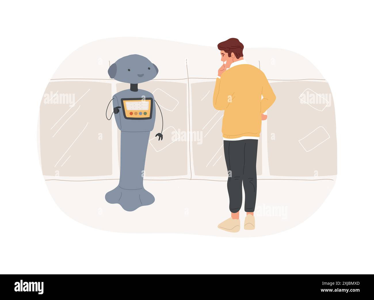 Customer service robots isolated cartoon vector illustrations Stock ...