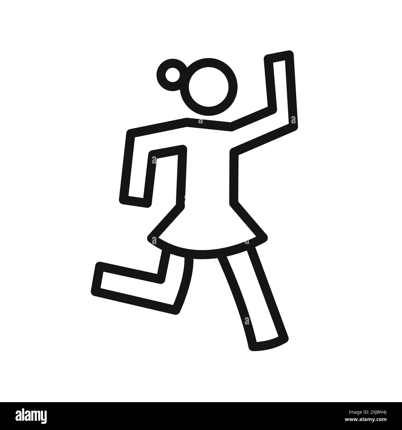 Woman dancing Icon linear vector graphics sign or symbol set for web ...