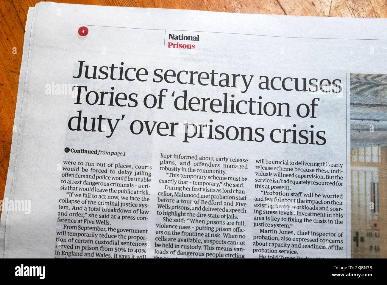 Shabana Mahmood 'Justice secretary accuses Tories of 'dereliction of ...