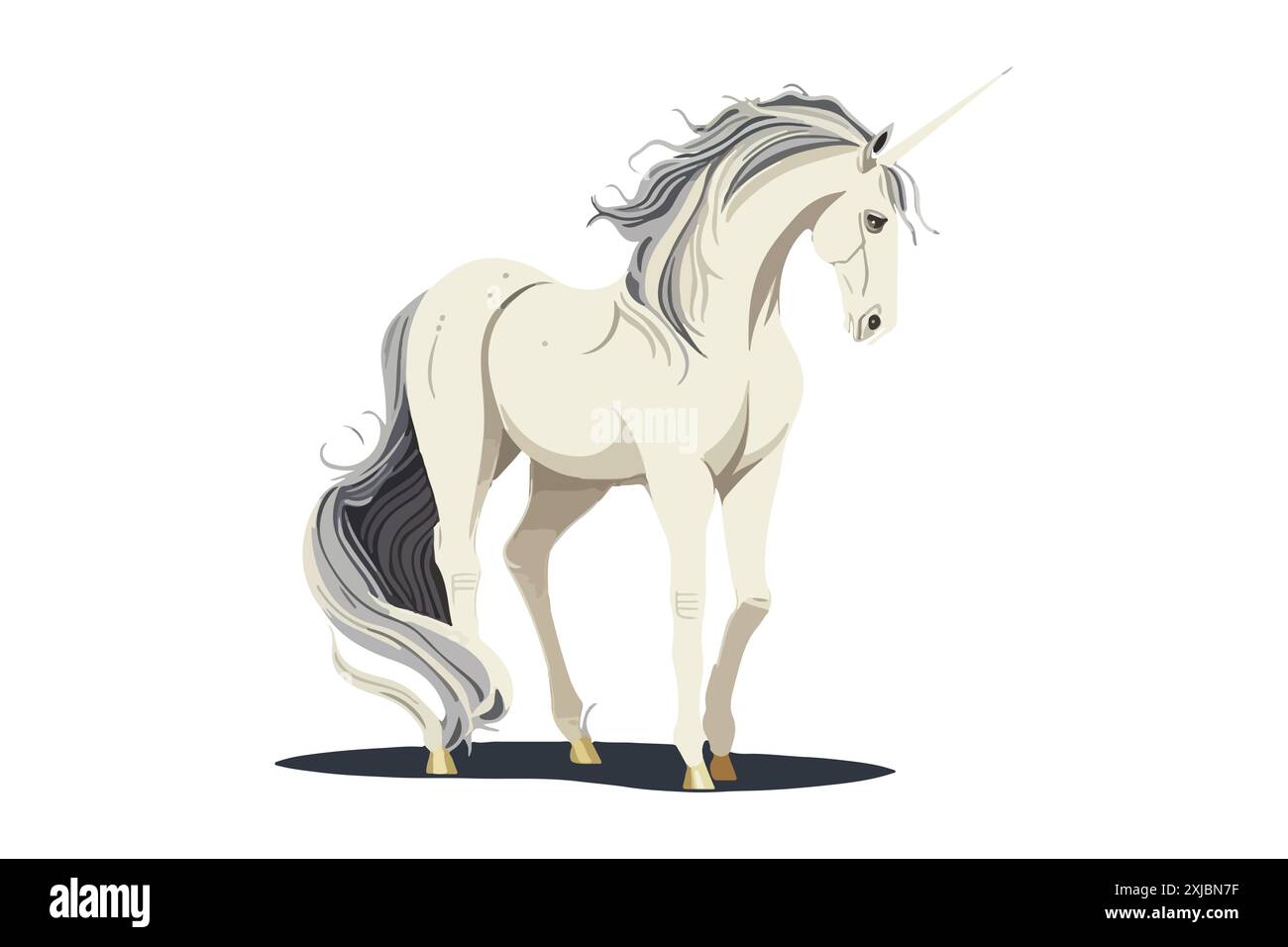 Unicorn Full Body Character Vector Illustration Stock Vector Image ...