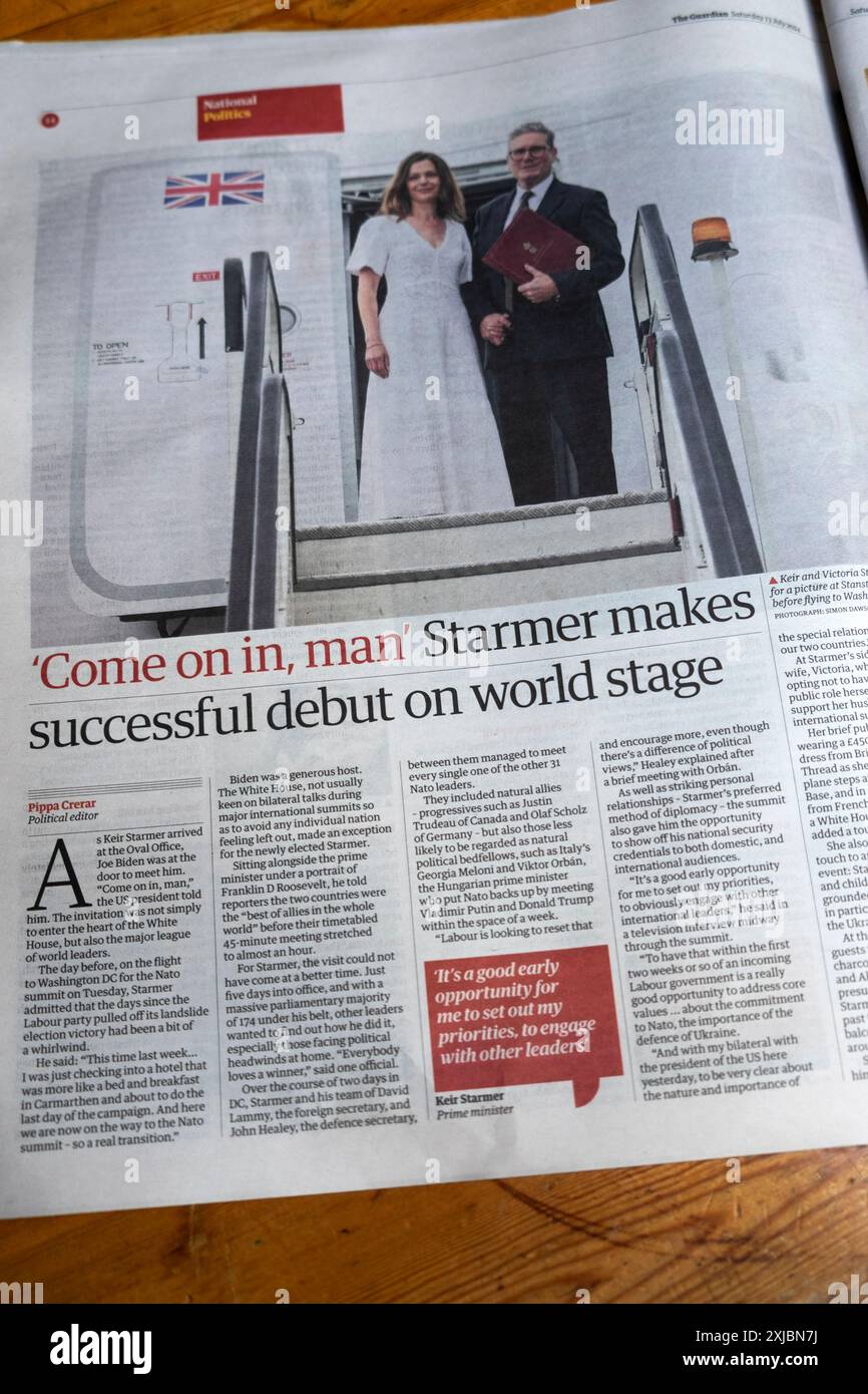 Keir 'Starmer makes successful debut on world stage' Guardian newspaper ...