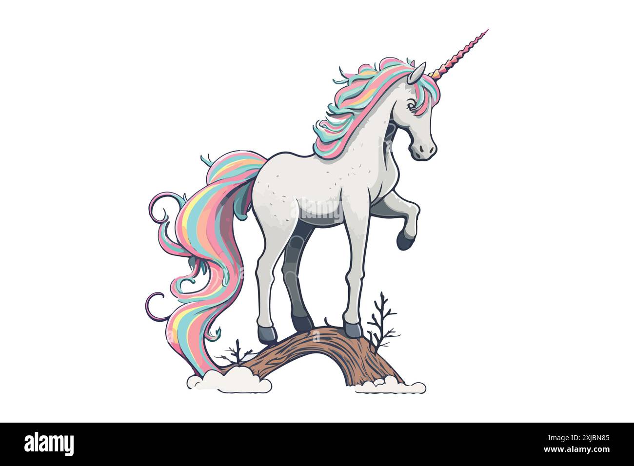 Unicorn Full Body Character Vector Illustration Stock Vector Image ...