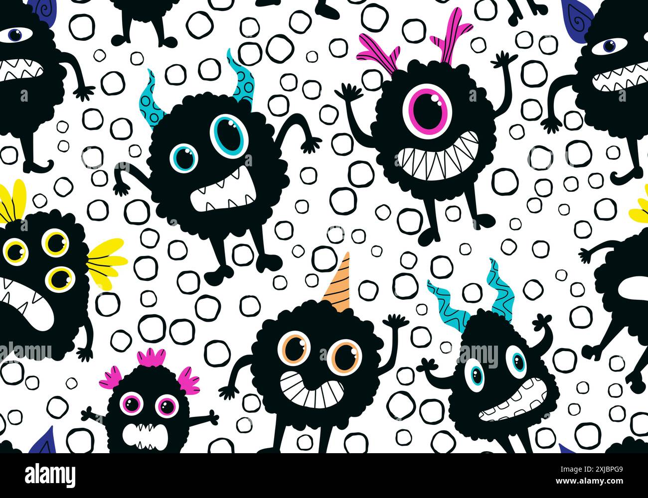 Cartoon monsters seamless pattern for wrapping paper and fabrics and ...
