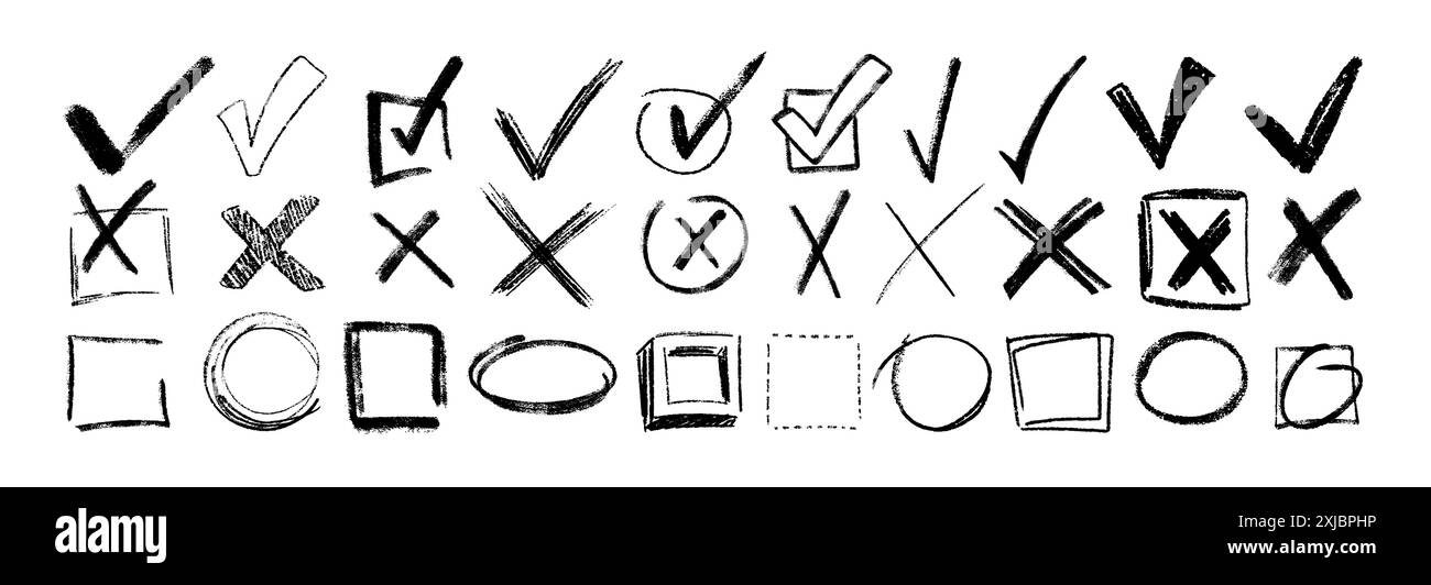 Hand check mark icon wrong right Stock Vector Images - Alamy