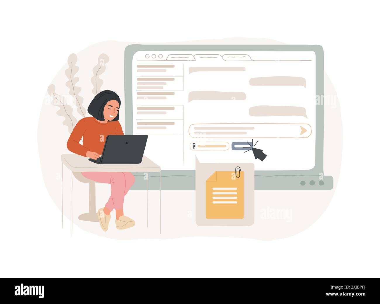 Attach assignment isolated cartoon vector illustrations Stock Vector ...