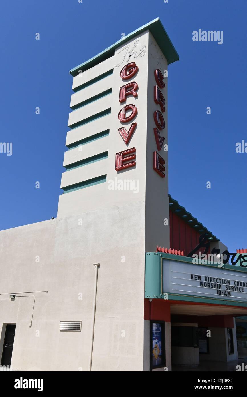 UPLAND, CALIFORNIA - 14 JULY 2024: The Grove Theatre Building, in ...