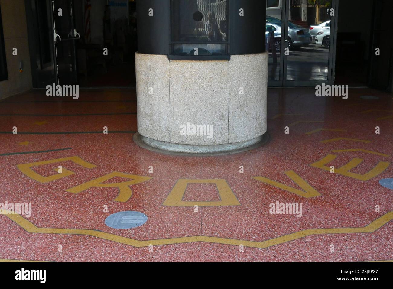 UPLAND, CALIFORNIA - 14 JULY 2024: Ticket Booth at the Grove Theatre ...