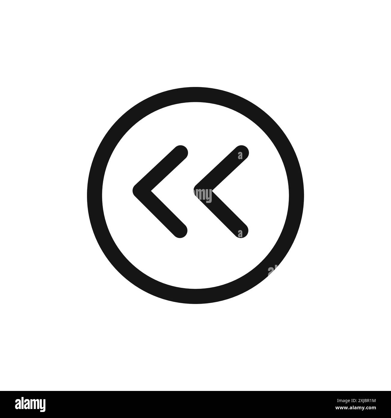 Rewind Previous Back arrow icon linear vector graphics sign or symbol set for web app ui Stock ...