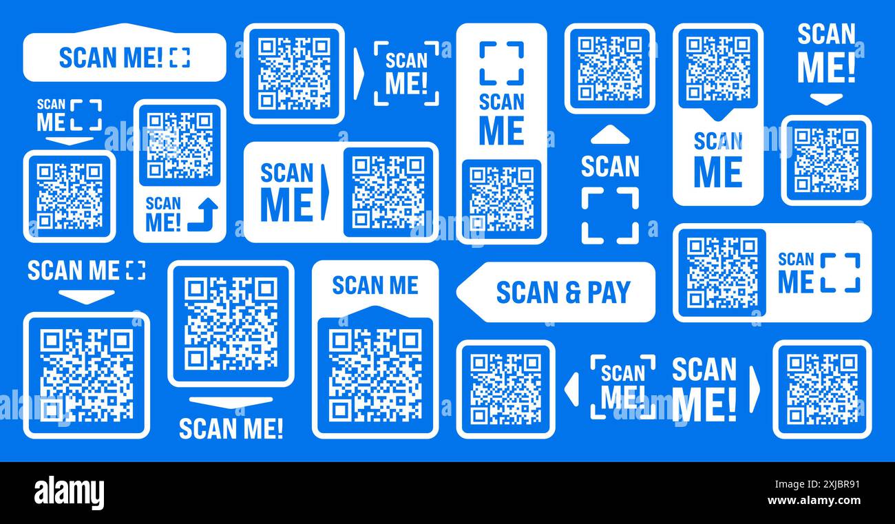 Scan me QR code sticker with text. Online payment. Special offer sale ...
