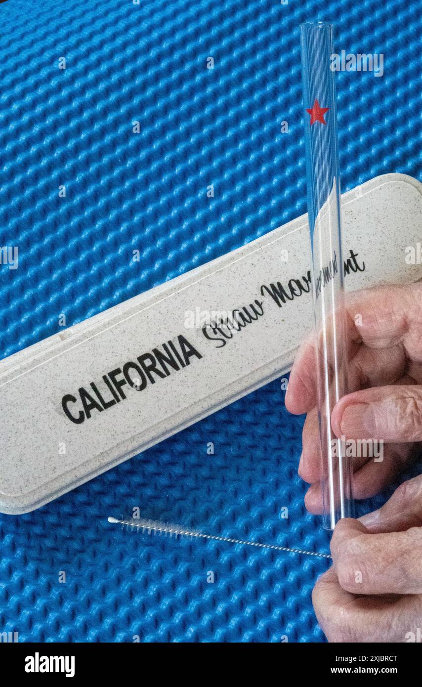 Still life of the Eco-friendly glass straw product from California ...