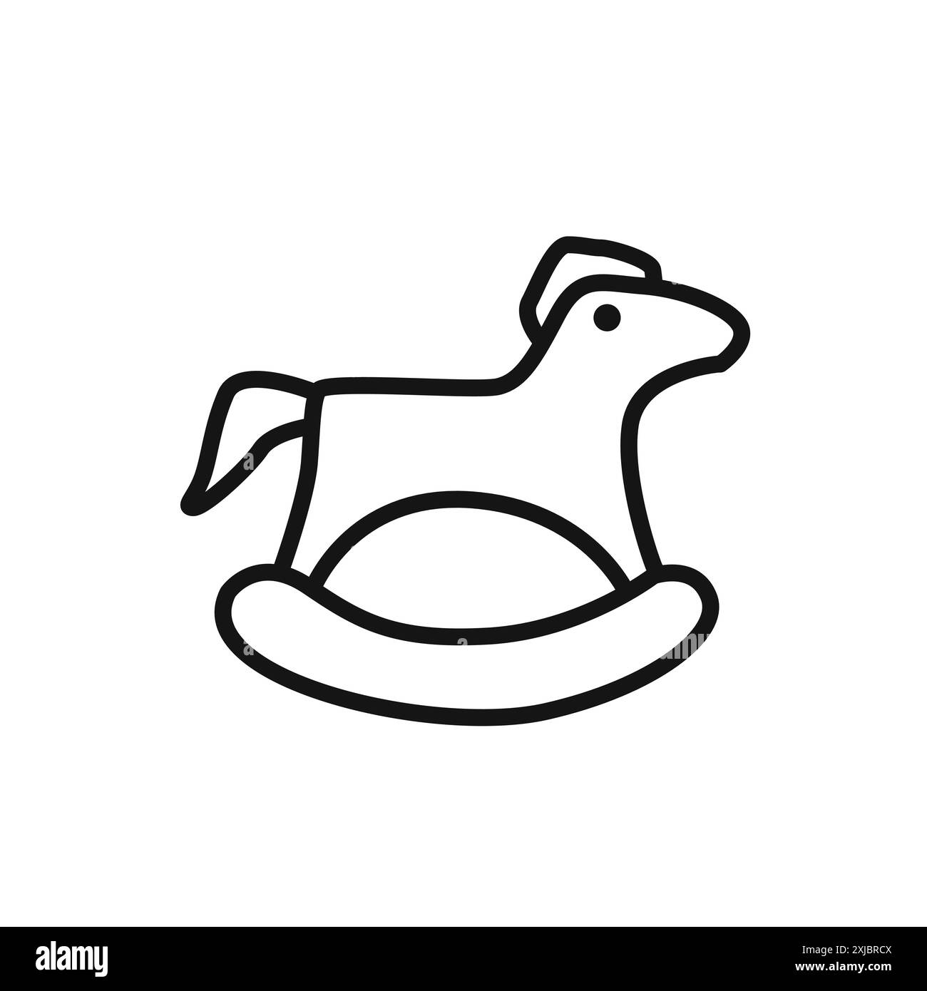 Toy horse rocking chair icon linear vector graphics sign or symbol set for web app ui Stock ...