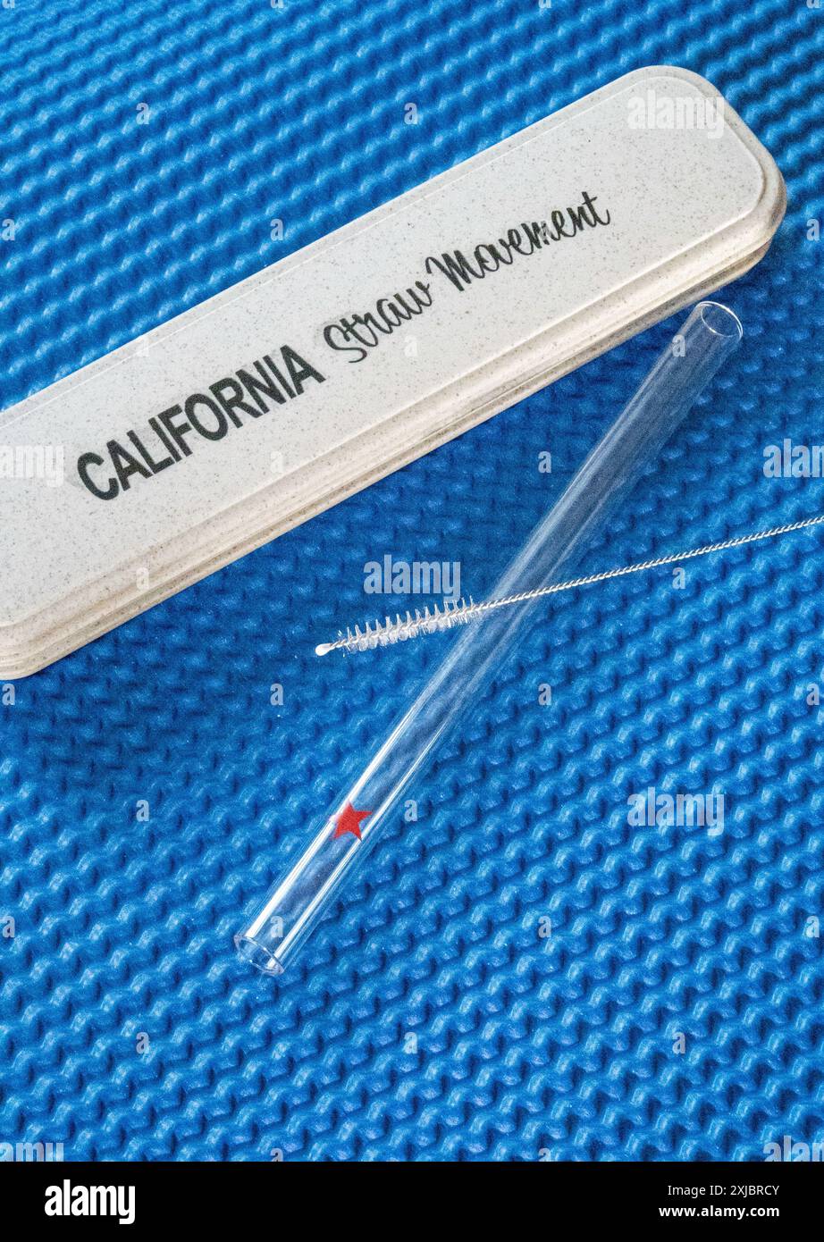 Still life of the Eco-friendly glass straw product from California ...