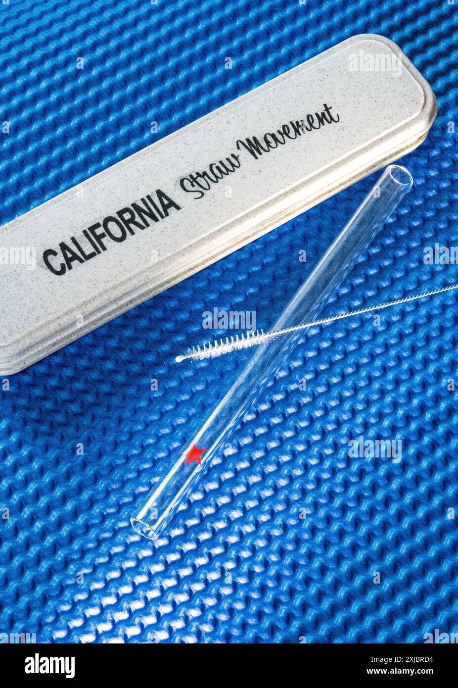 Still life of the Eco-friendly glass straw product from California ...