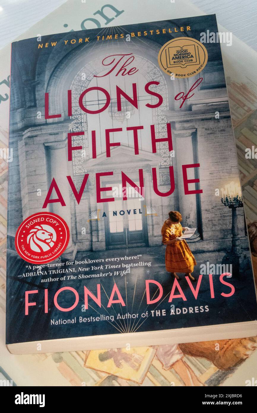 Lions of Fifth Avenue is aNovel by Fiona Davis, 2024, USA Stock Photo ...