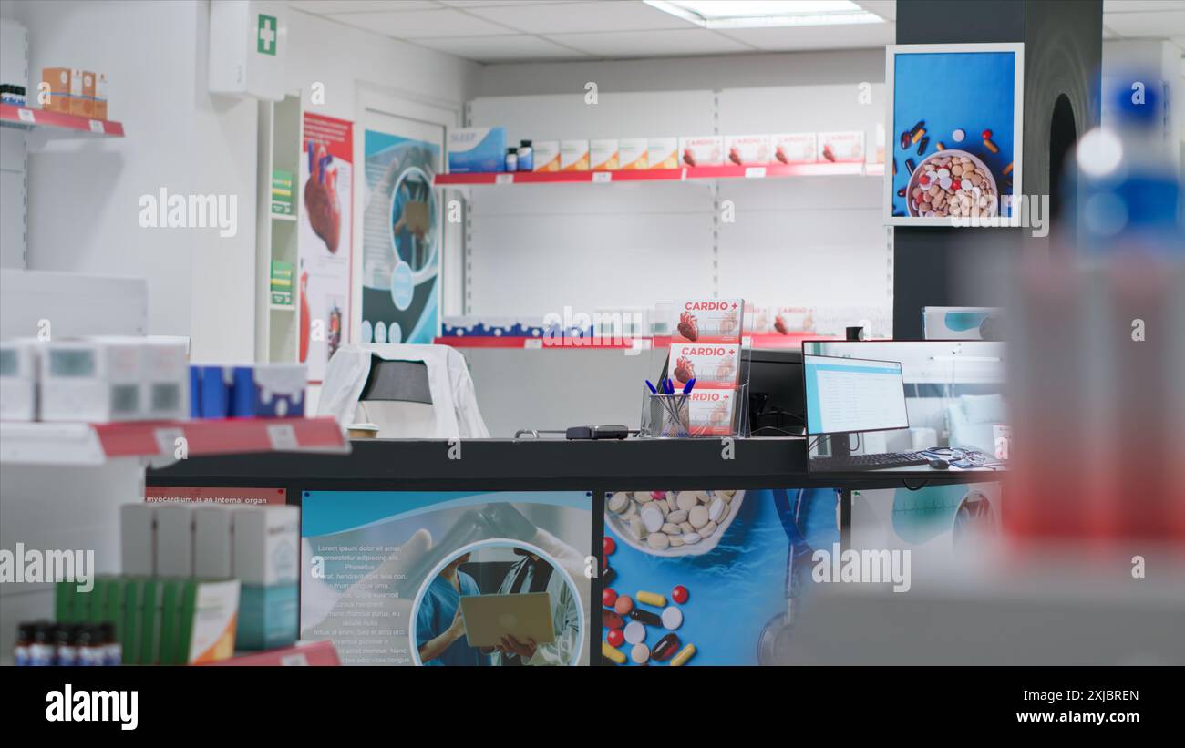 Pharmaceutical center with latest drugs and medications, as well as ...