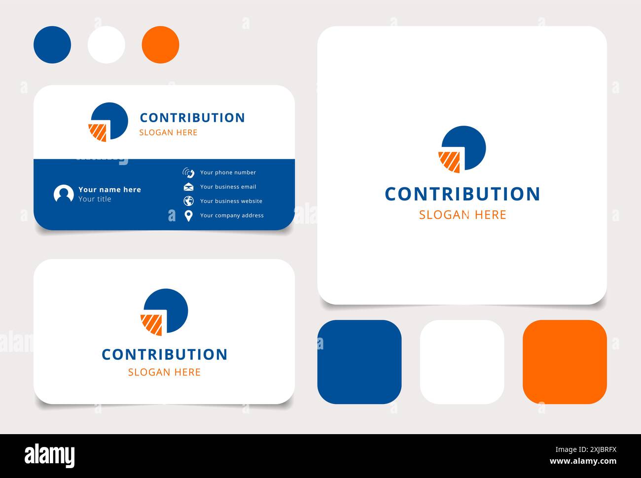 Business card design featuring a pie chart logo representing ...
