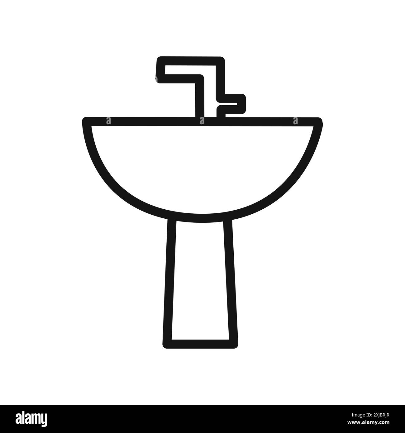 Washbasin Icon Linear Vector Graphics Sign Or Symbol Set For Web App Ui