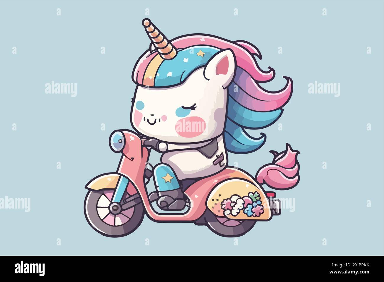 Unicorn Riding a Motorcycle Vector Stock Vector Image & Art - Alamy