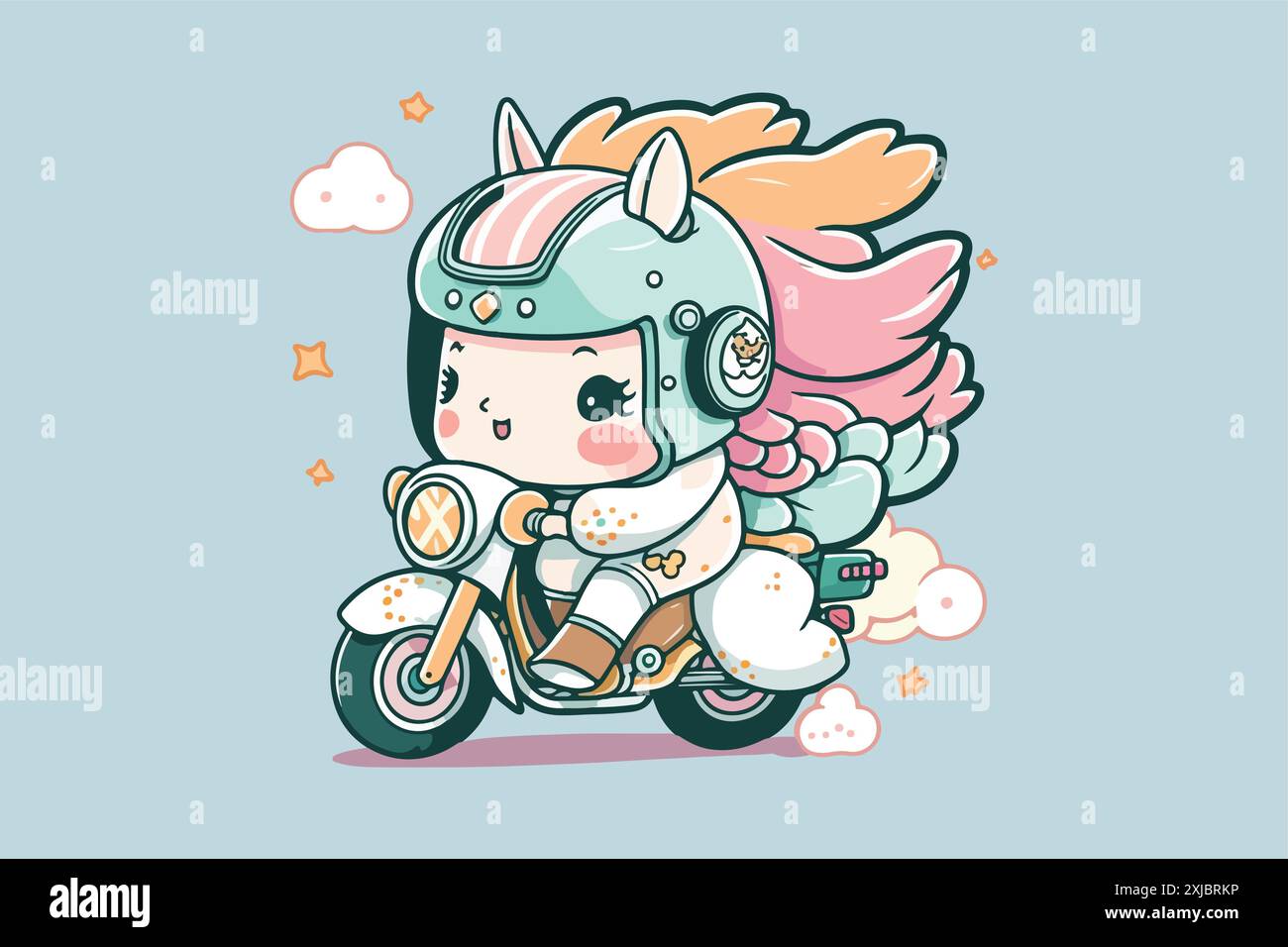 Unicorn Riding a Motorcycle Vector Stock Vector Image & Art - Alamy