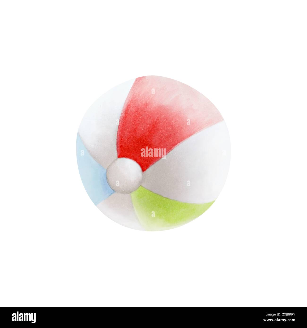 Tricolor airy beach ball. Watercolor hand drawn sun illustration ...