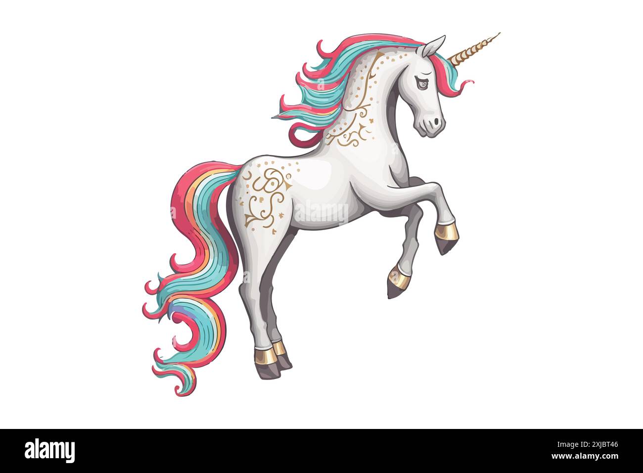 Unicorn full body outline hi-res stock photography and images - Alamy