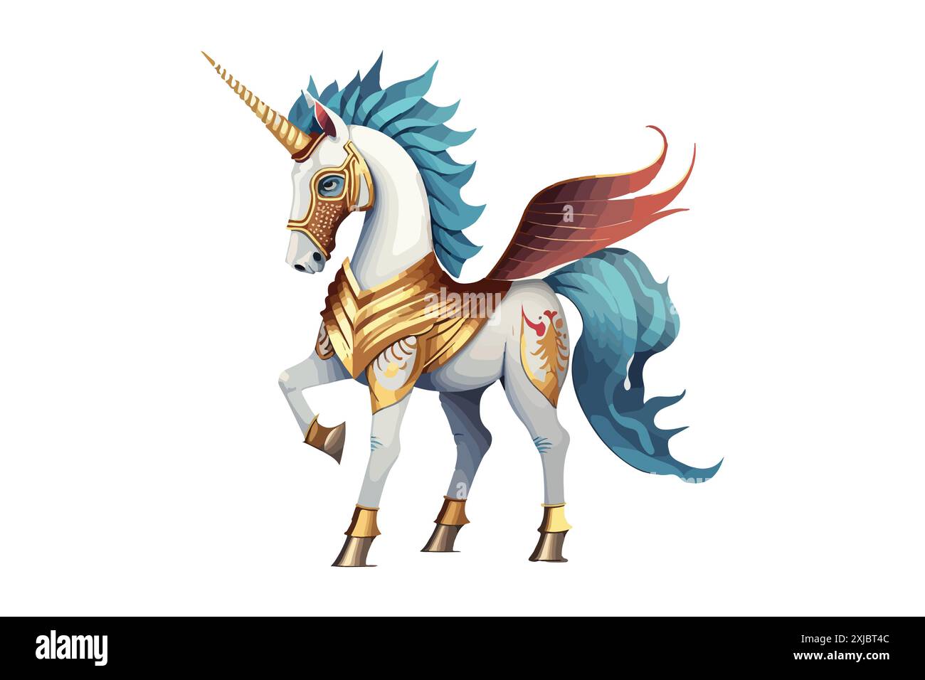 Unicorn Full Body Character Vector Illustration Stock Vector Image ...