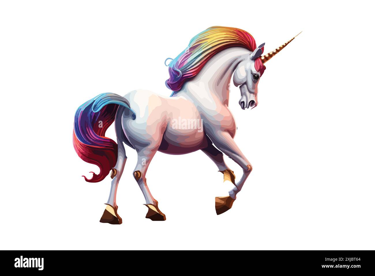 Unicorn Full Body Character Vector Illustration Stock Vector Image ...