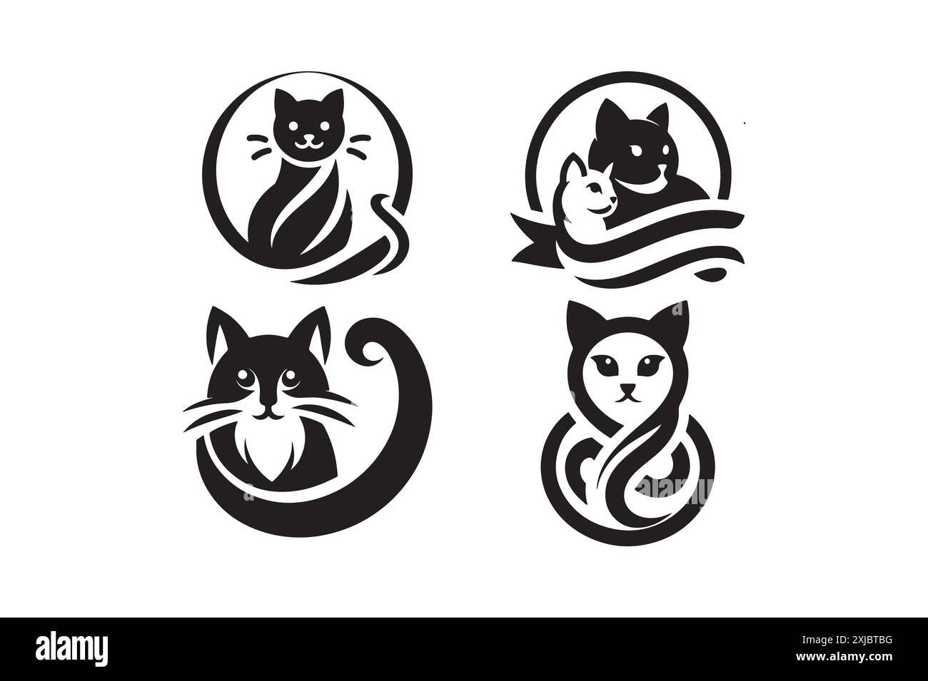 Happy cat logo hi-res stock photography and images - Alamy