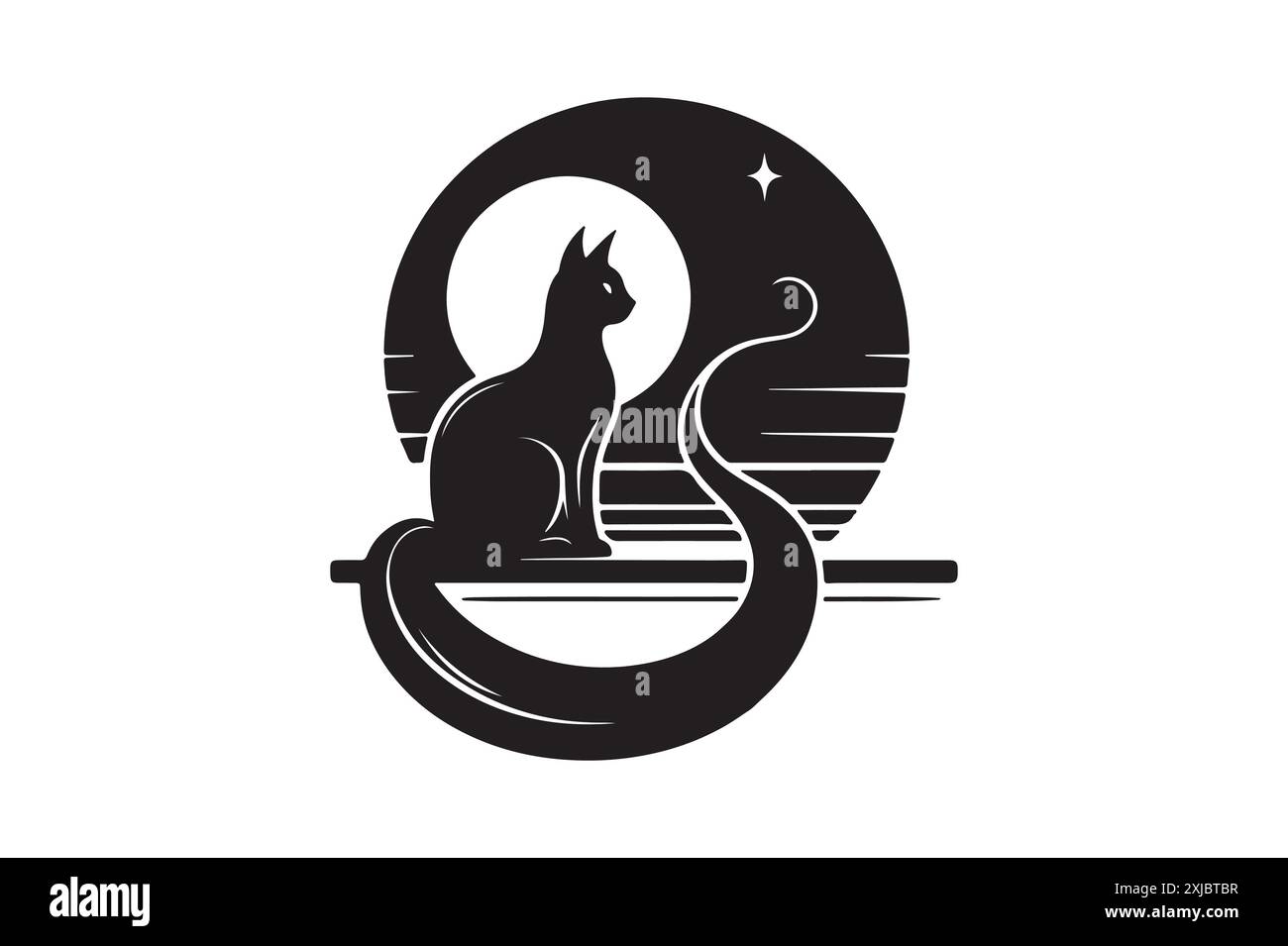 Cartoon cat logo Black and White Stock Photos & Images - Alamy
