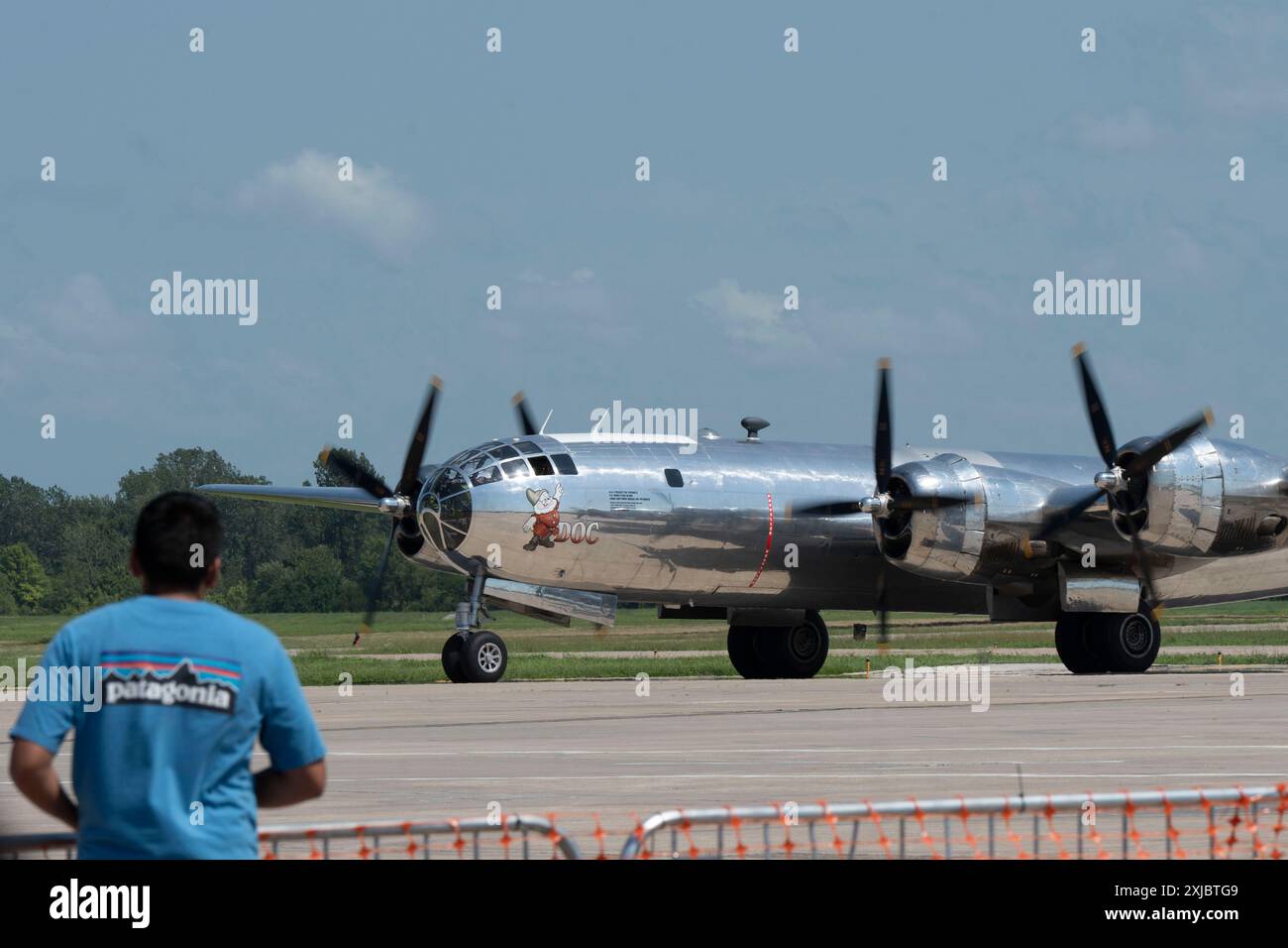 A B-29 Superfortress "Doc" aircraft taxis during the 2024 Wings Over ...
