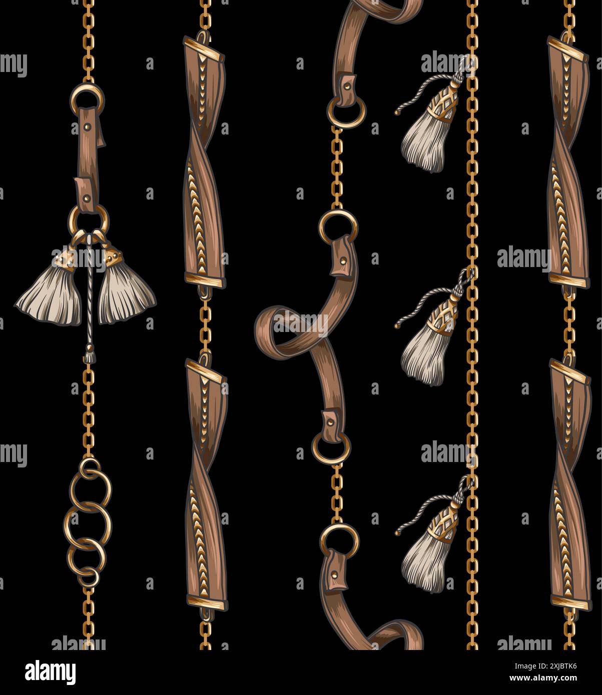 Seamless pattern with belt and chain. Vector Stock Vector Image & Art ...