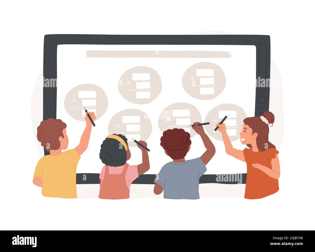 Interactive whiteboard isolated cartoon vector illustrations Stock ...