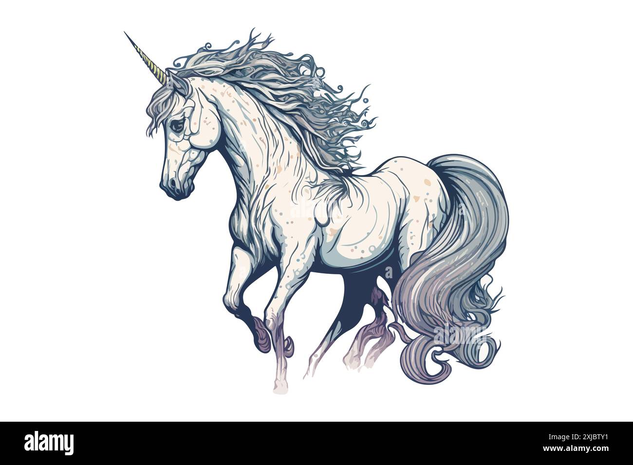 Unicorn Manga Style Vector Illustration Stock Vector Image & Art - Alamy