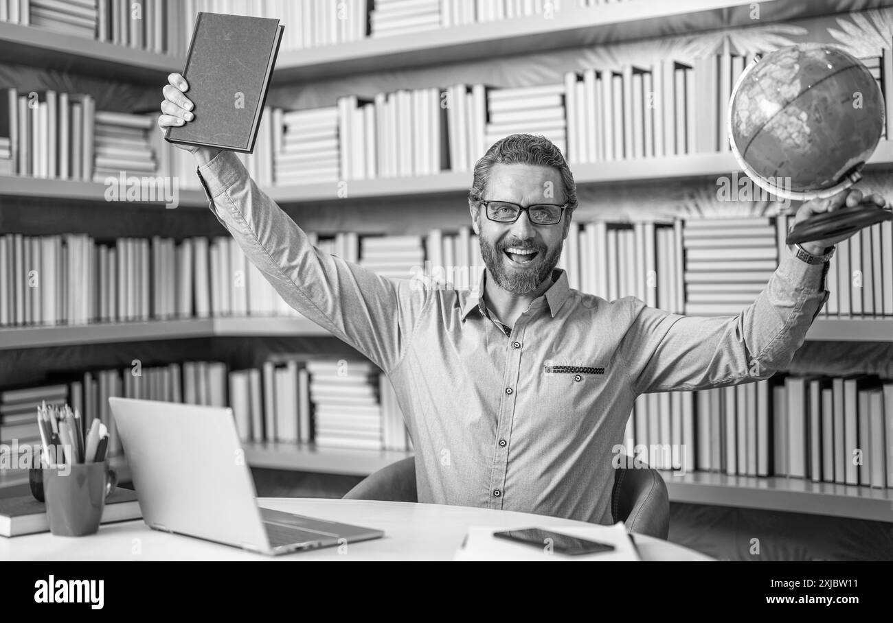 school teacher in classroom. online education. teachers day. college ...