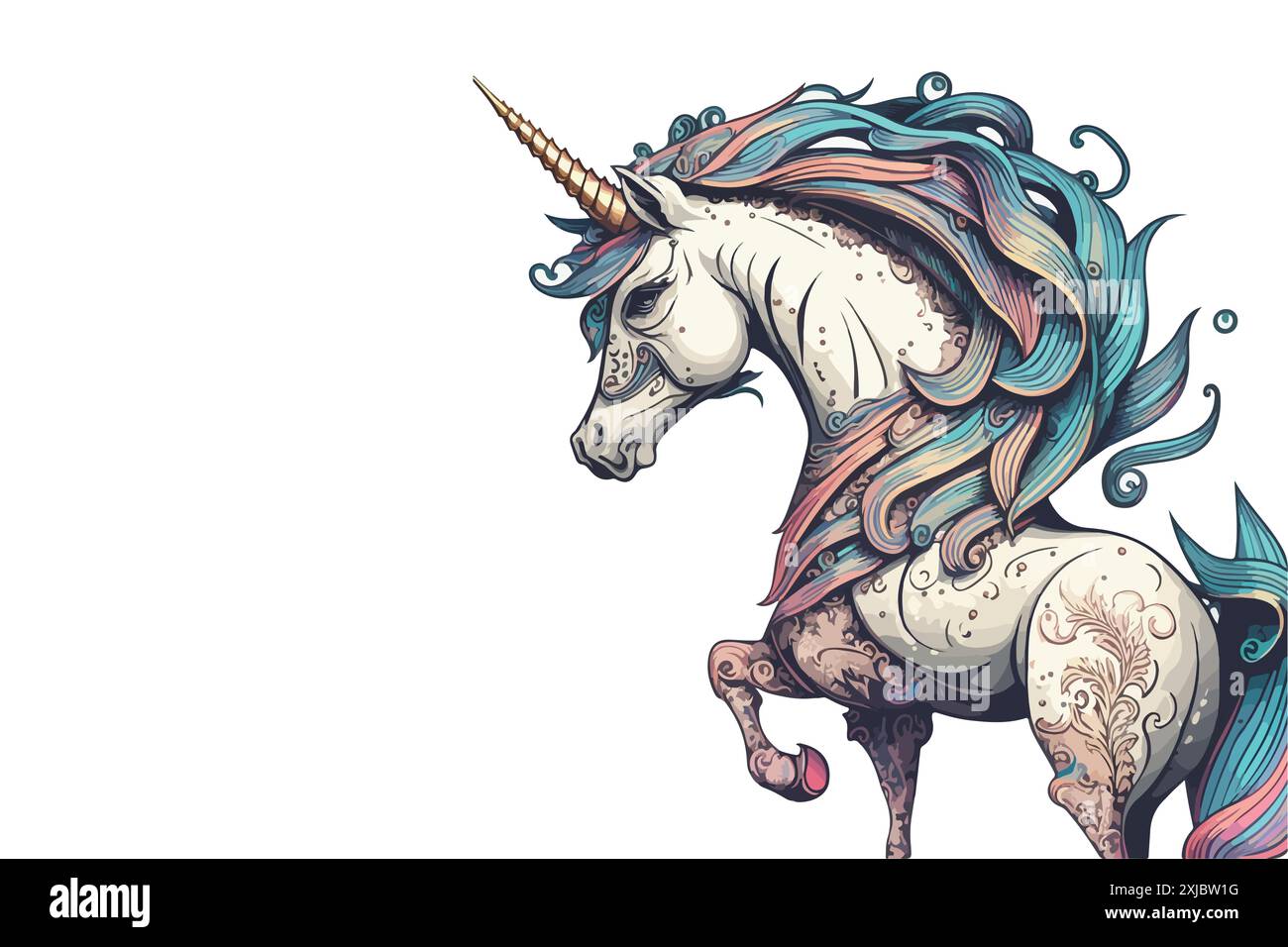 Unicorn Manga Style Vector Illustration Stock Vector Image & Art - Alamy
